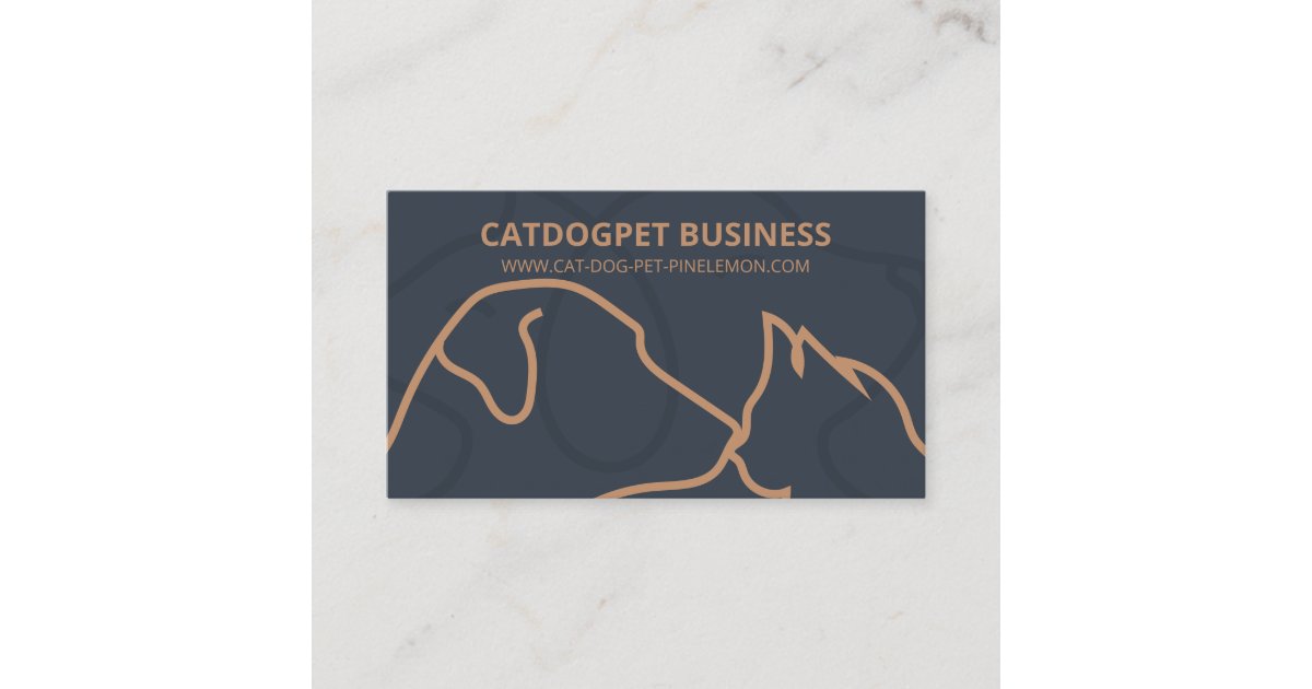 Navy Brown Qr Code Logo Dogs Cats Pet Business Card | Zazzle