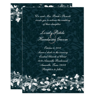 Navy Blue Cream Wedding Invitations & Announcements | Zazzle.com.au