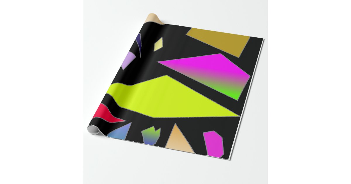 Neon Shapes Wrapping Paper | Zazzle