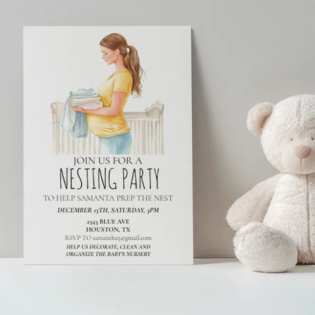 Nesting Party Baby Shower Party Prep the Nest Invitation | Zazzle