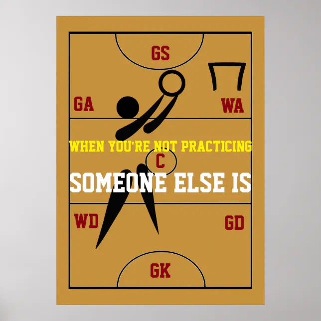 Netball Court Layout And Positions Poster | Zazzle