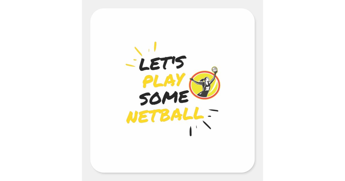 Netball player square sticker | Zazzle