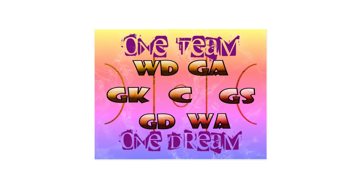 Netball Positions Inspirational Slogan Postcard | Zazzle.com.au