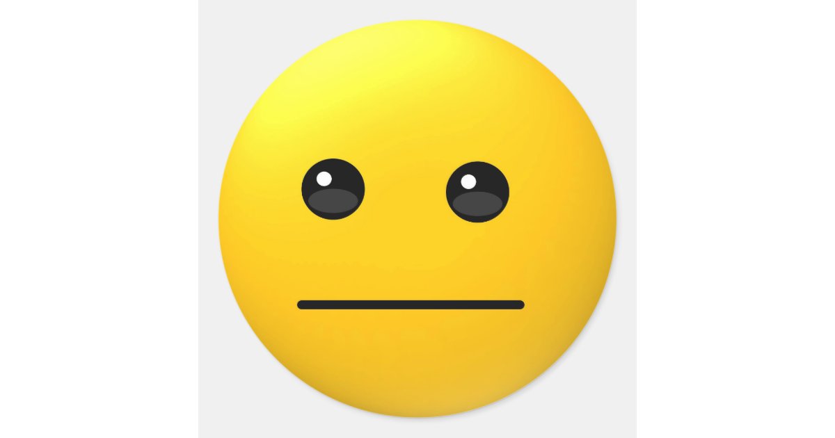 Neutral expression funny emoji sticker | Zazzle