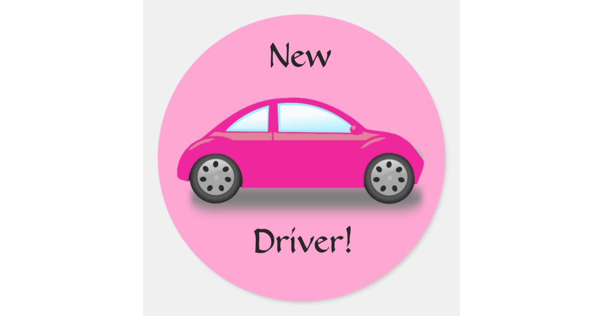 New Driver Pink Car Sticker | Zazzle