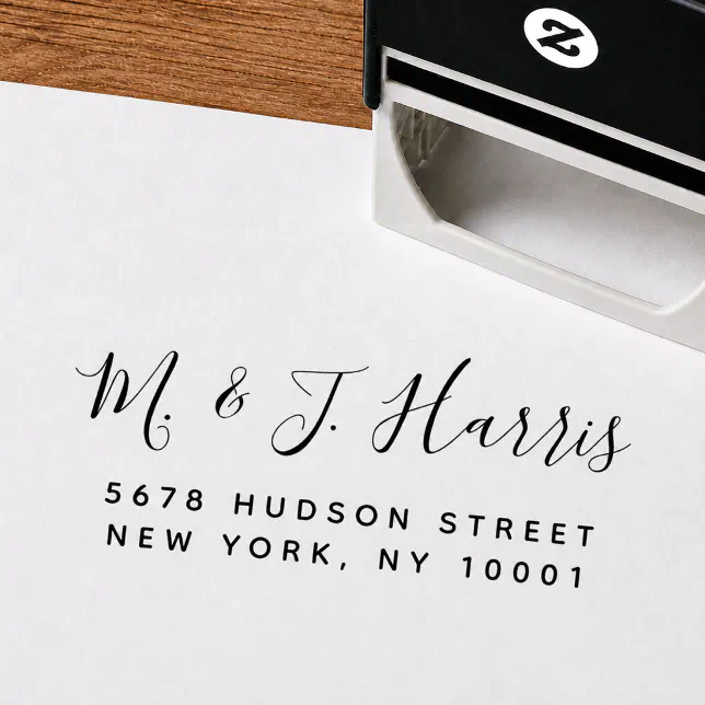 New Home Initials Address Self Inking Rubber Stamp | Zazzle