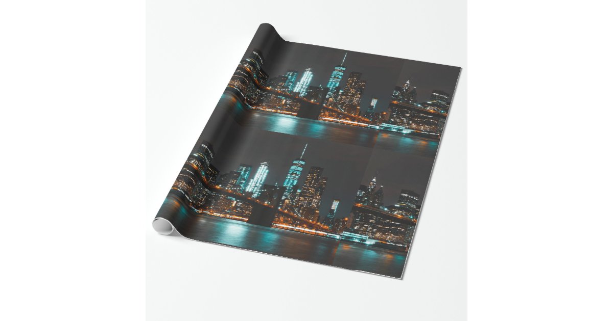 New York glossy wrapping paper | Zazzle