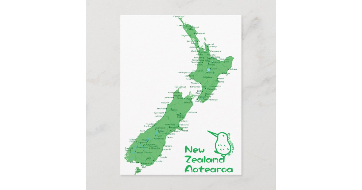 New Zealand Map Postcard | Zazzle