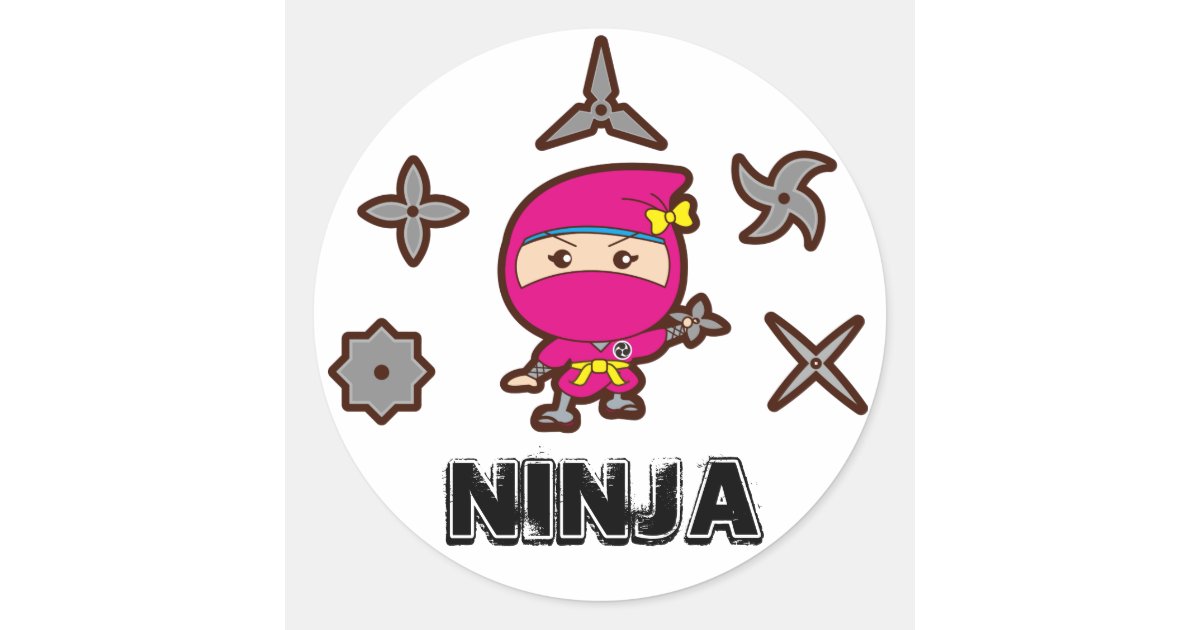 Ninja Girl Classic Round Sticker | Zazzle