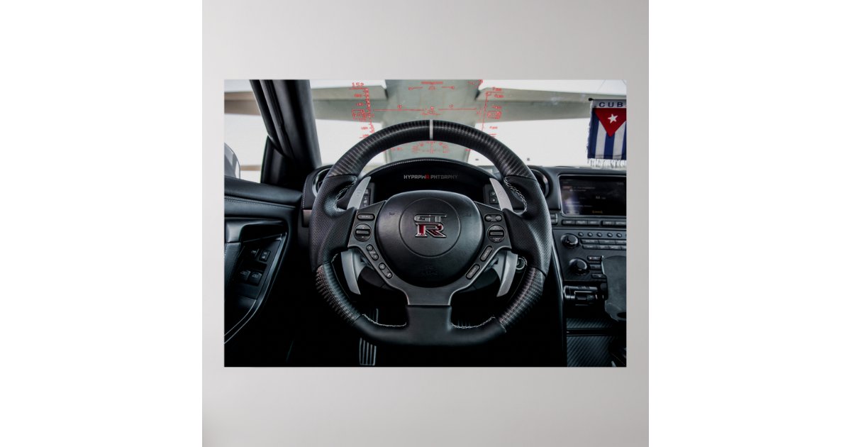 Nissan GT-R Carbon Fibre Cockpit and HID Poster | Zazzle