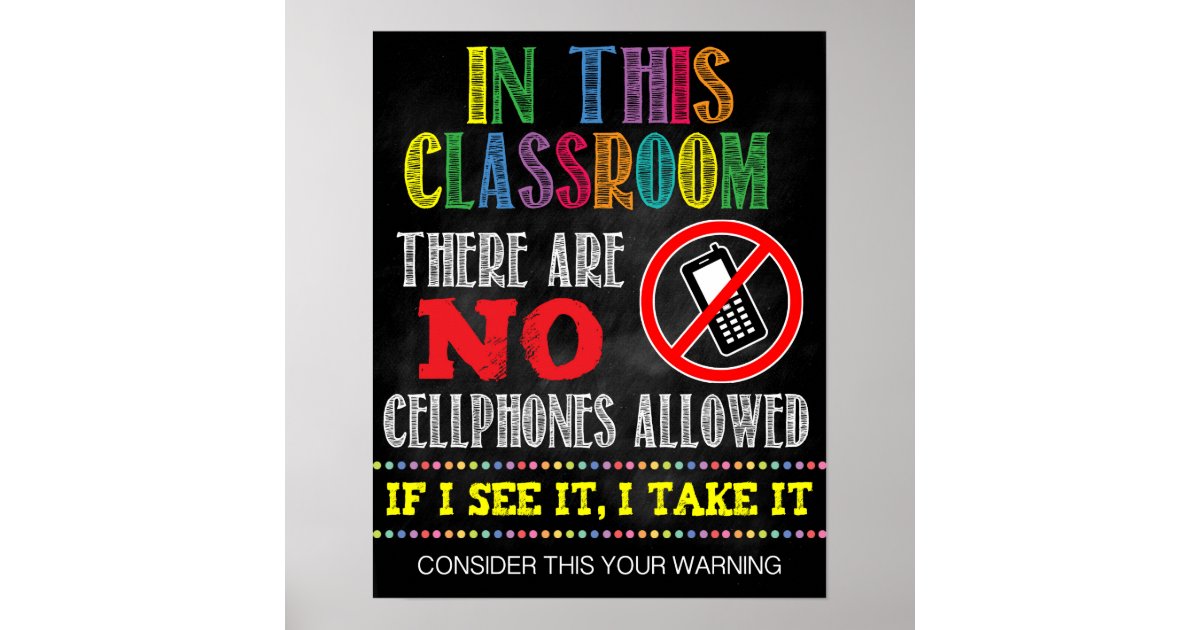 No Cellphones Allowed School Poster | Zazzle