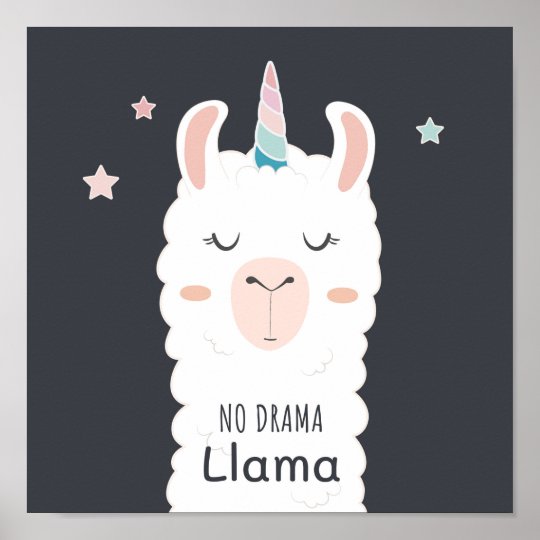 No Drama Llama Poster | Zazzle.com.au