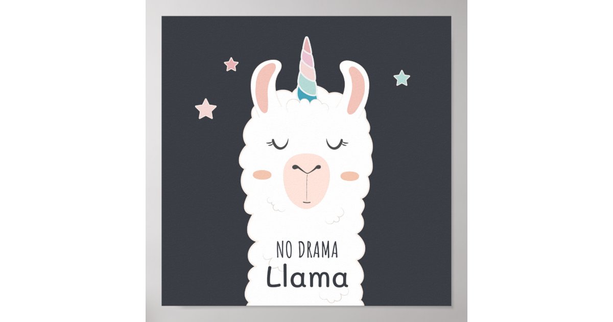 No Drama Llama Poster | Zazzle