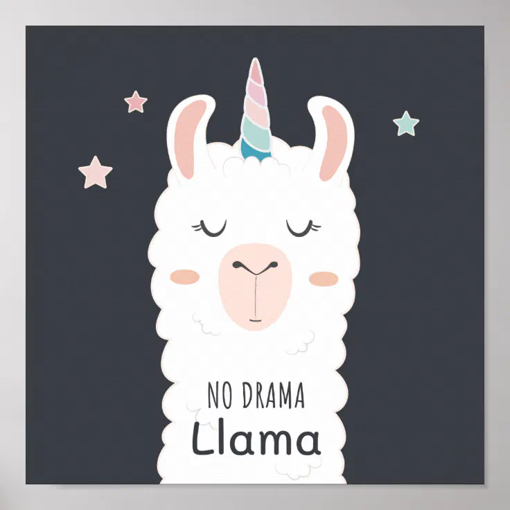 No Drama Llama Poster | Zazzle