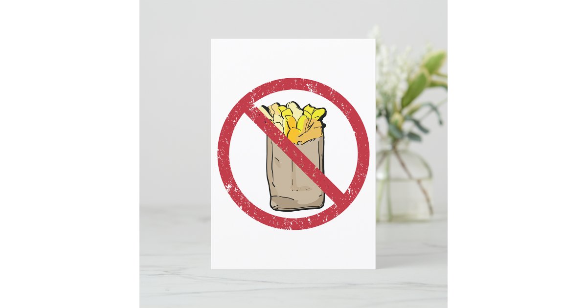No Fries Sign Invitation | Zazzle