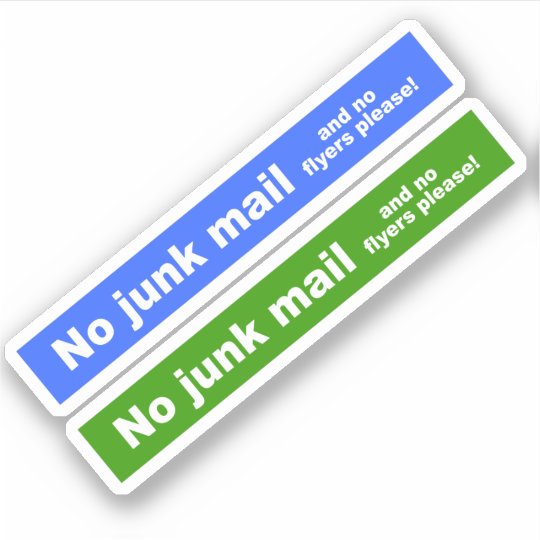 No junk mail sticker sign | Zazzle.com.au