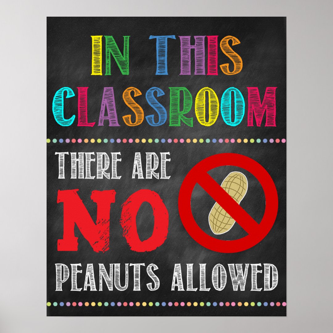 No Peanuts Allowed School Poster | Zazzle