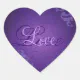 Noble Purple Scroll Heart Purple Love Sticker | Zazzle
