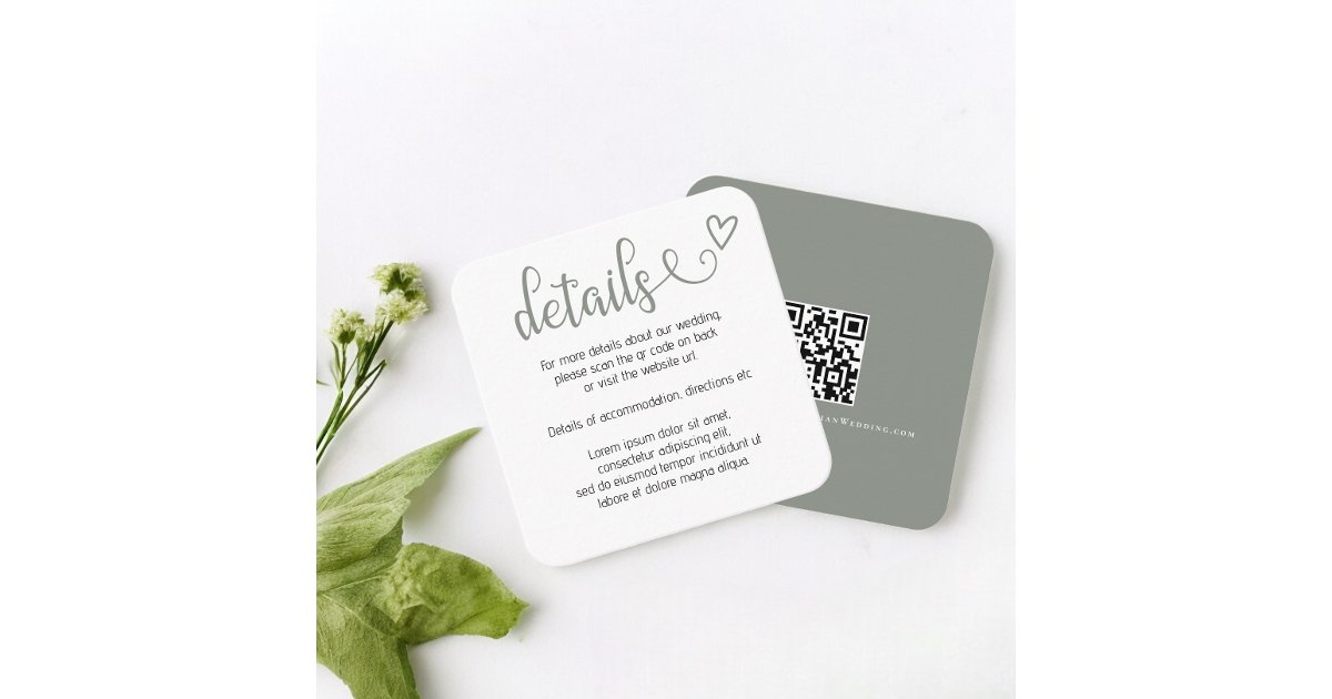 Nothing Fancy Just Love Simple QR Code Enclosure Card | Zazzle