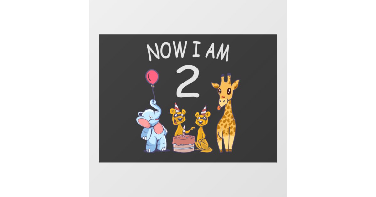 Now I am 2 year old 2nd Birthday at the Zoo | Zazzle