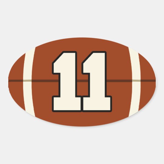 Number 11 Football Sticker. Oval Sticker | Zazzle.com.au