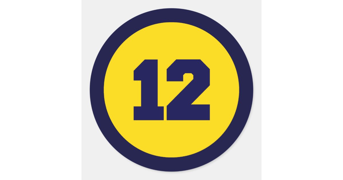 Number 12 Circle Classic Round Sticker | Zazzle