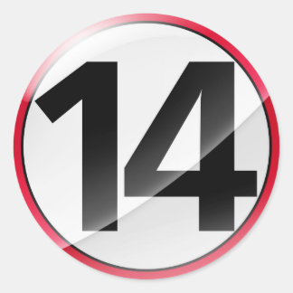 Number 14 Stickers | Zazzle.com.au
