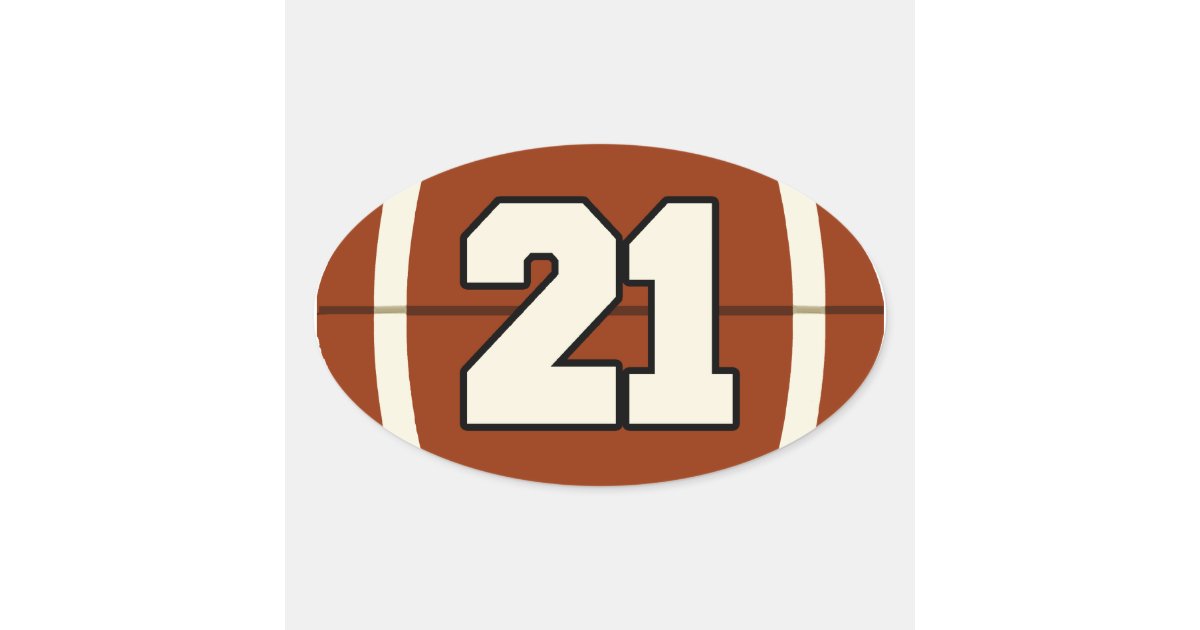 Number 21 Football Sticker | Zazzle