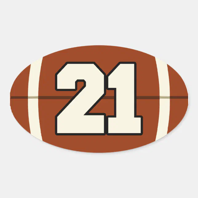 Number 21 Football Sticker | Zazzle