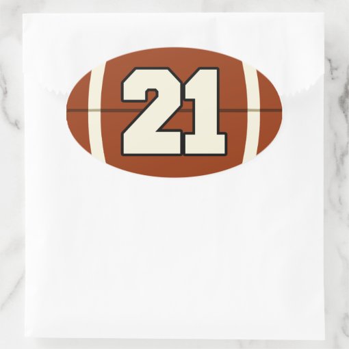 Number 21 Football Sticker | Zazzle