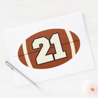 Number 21 Football Sticker | Zazzle