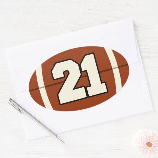 Number 21 Football Sticker | Zazzle