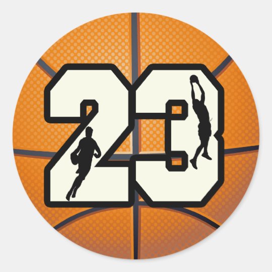 Number 23 Basketball Classic Round Sticker | Zazzle.com.au