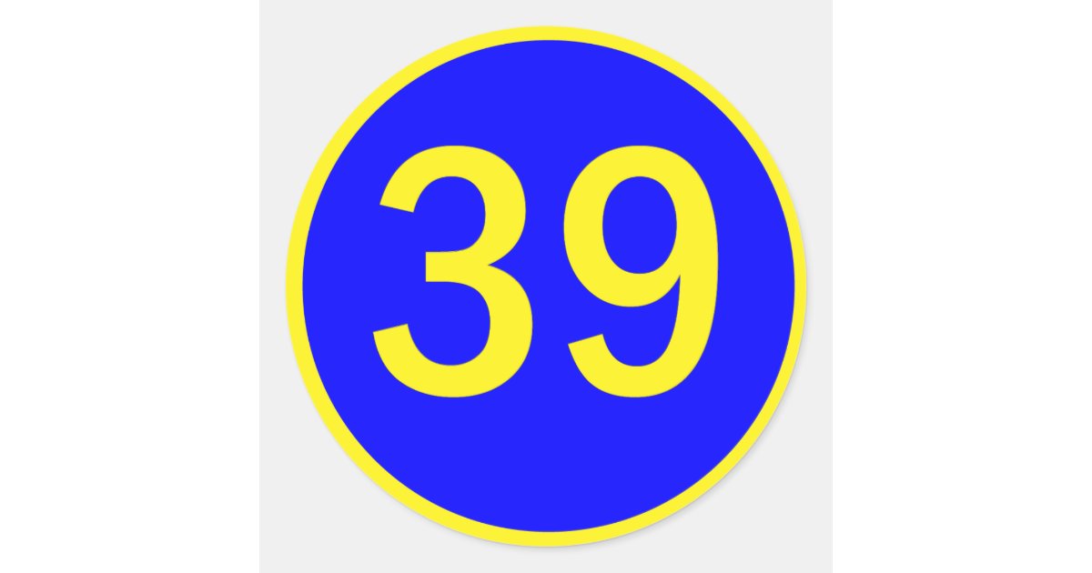 number 39 in a circle classic round sticker | Zazzle