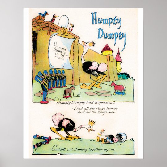Nursery Rhyme "Humpty Dumpty" poster | Zazzle.com.au