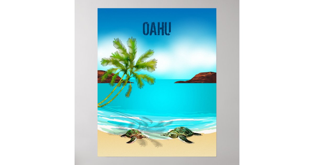 Oahu Hawaii Travel Poster | Zazzle