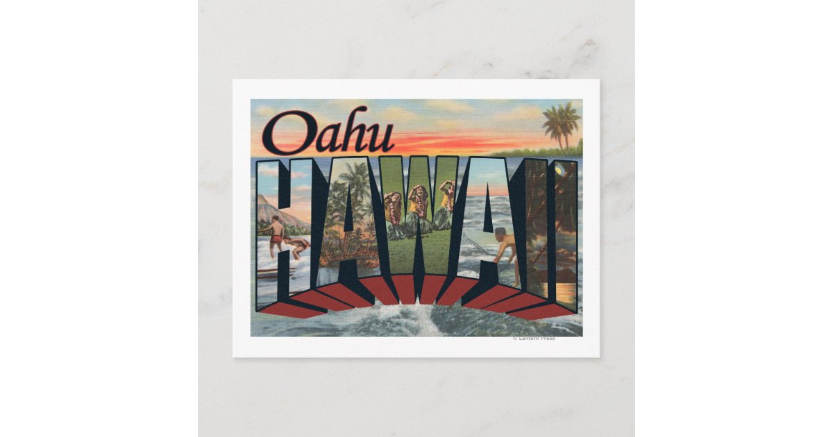 Oahu, HawaiiLarge Letter ScenesOahu, HI Postcard | Zazzle