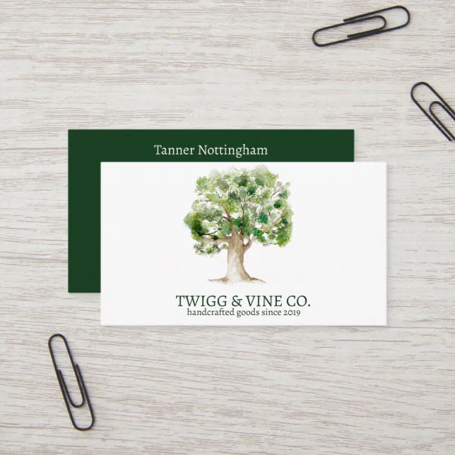 Oak Tree Logo Networking Business Card | Zazzle