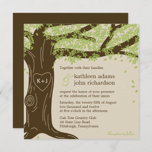 Oak Tree Wedding Invitation | Zazzle