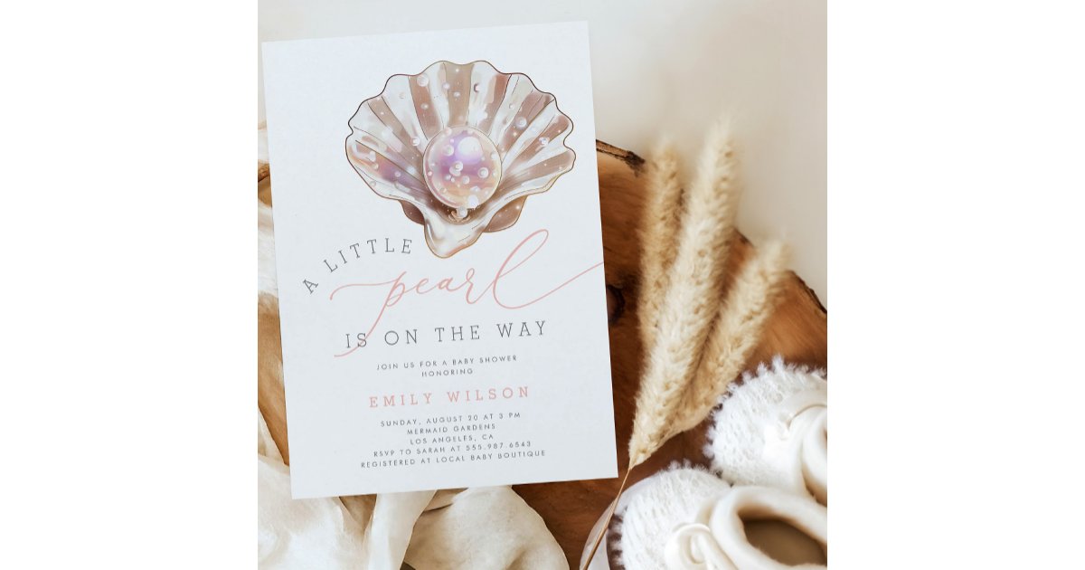 Ocean Little Pearl Under The Sea Baby Shower Invitation | Zazzle