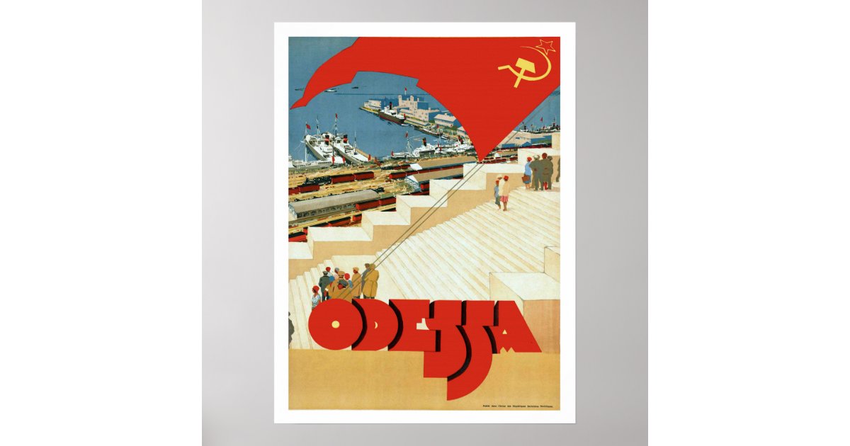 Odessa, Soviet Union, vintage travel poster | Zazzle