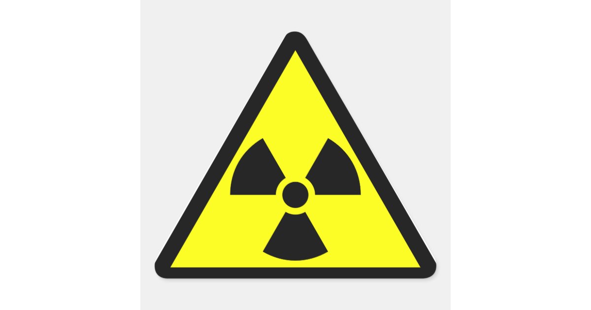 Official radioactive trefoil symbol triangle sticker | Zazzle