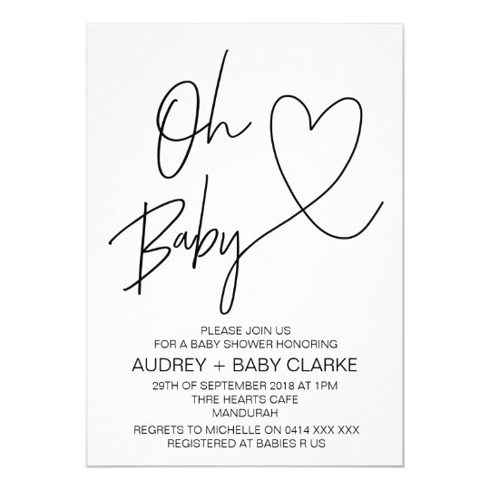 Oh Baby - Unisex Baby Shower Invitation | Zazzle.com.au