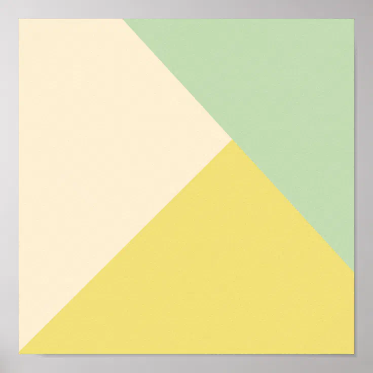 OHBABY GEOMETRIC LIGHT GREEN YELLOW PINKISH NEUTRA POSTER | Zazzle
