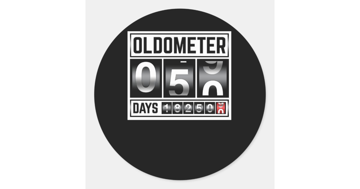 OLDOMETER 50 Years Old Made In 1971 50th Birthday Classic Round Sticker ...