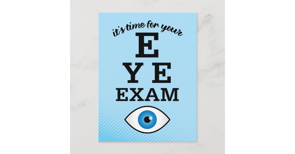 Optometry Eye Exam Appointment Reminder Postcard | Zazzle