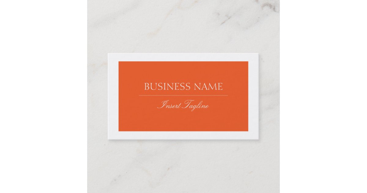 Orange Tagline Business Card | Zazzle