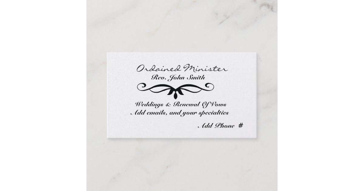 Ordained Minister's Business Card | Zazzle