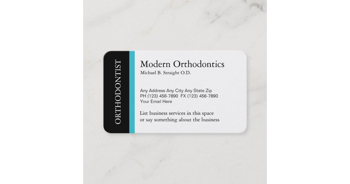 Orthodontist Medical Professional Business Card | Zazzle