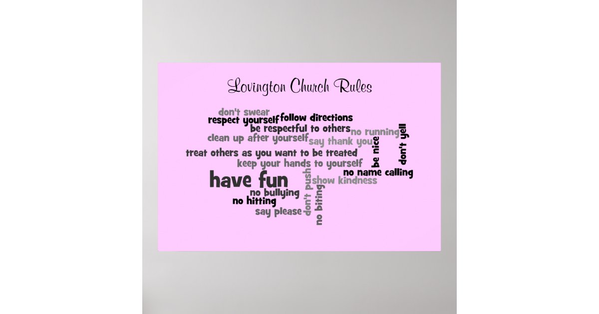Our Church Rules Poster | Zazzle